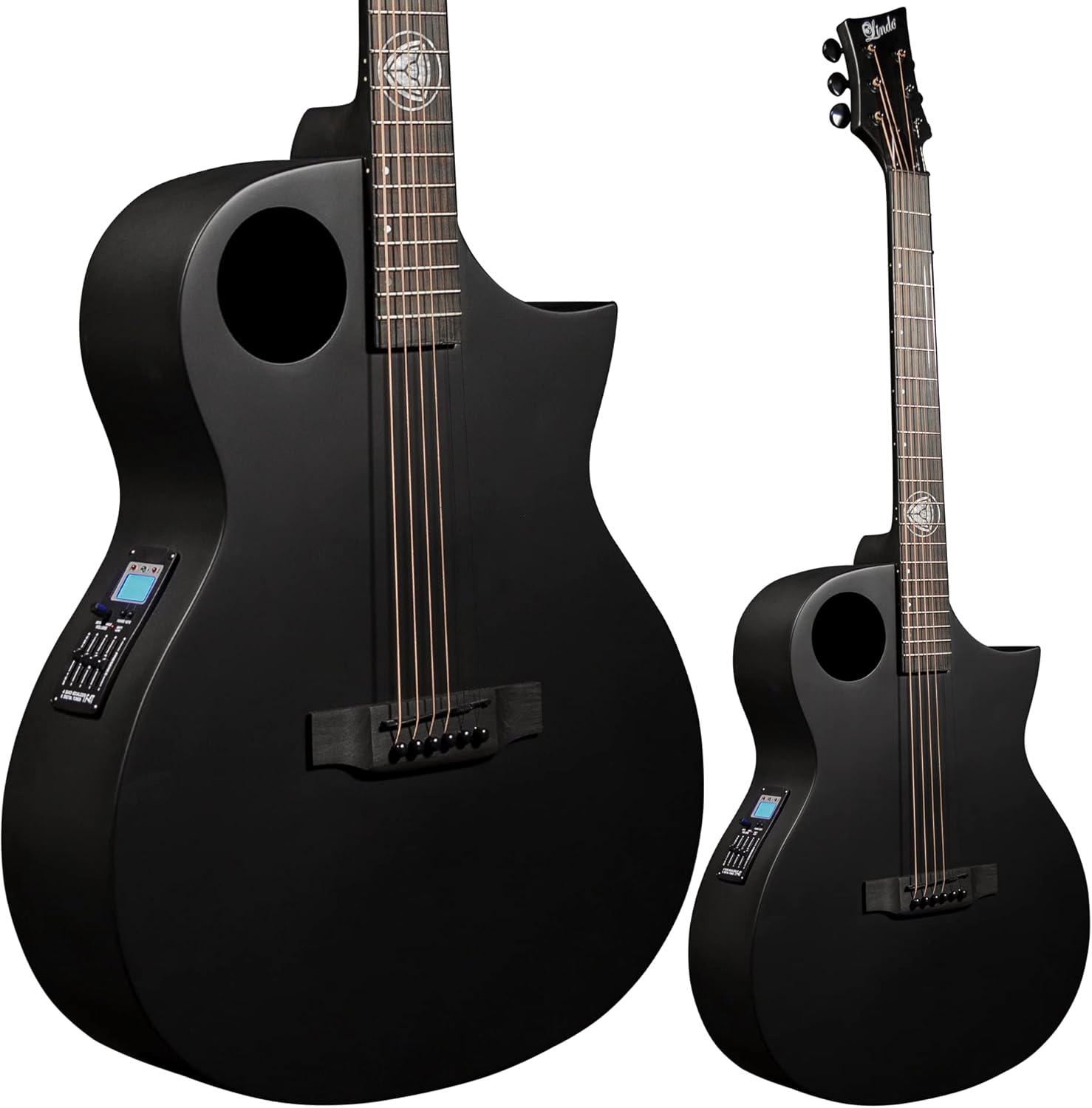 Lindo Neptune Matte Black Electro Acoustic Guitar with Padded Gigbag ...