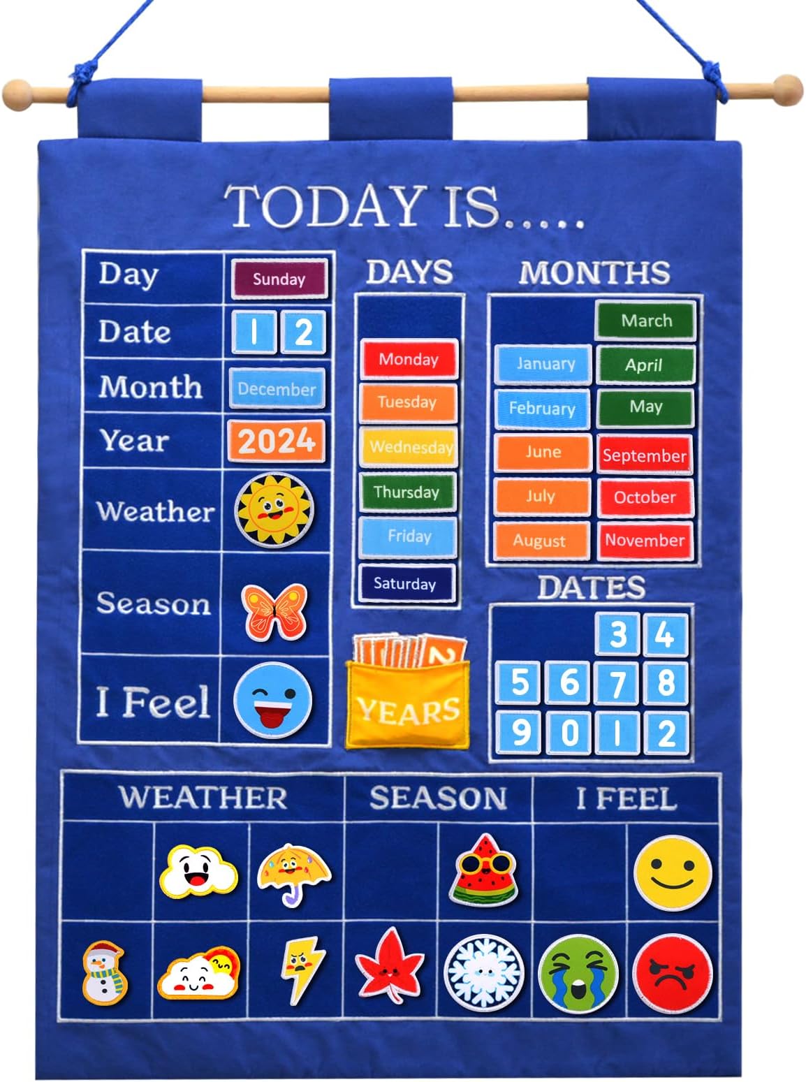 Amazon.com: FBve Classroom Calendar Chart, 16” X 13” Magnetic Calendar ...