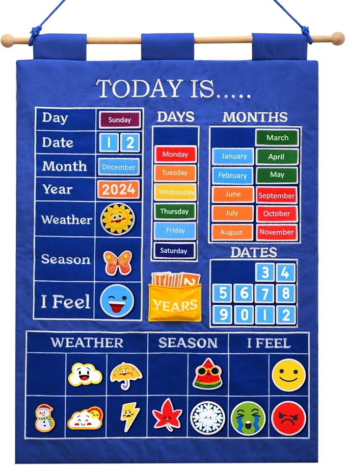 Amazon.com: Preschool Educational Wall Calendar Kids 2025 Toddler ...