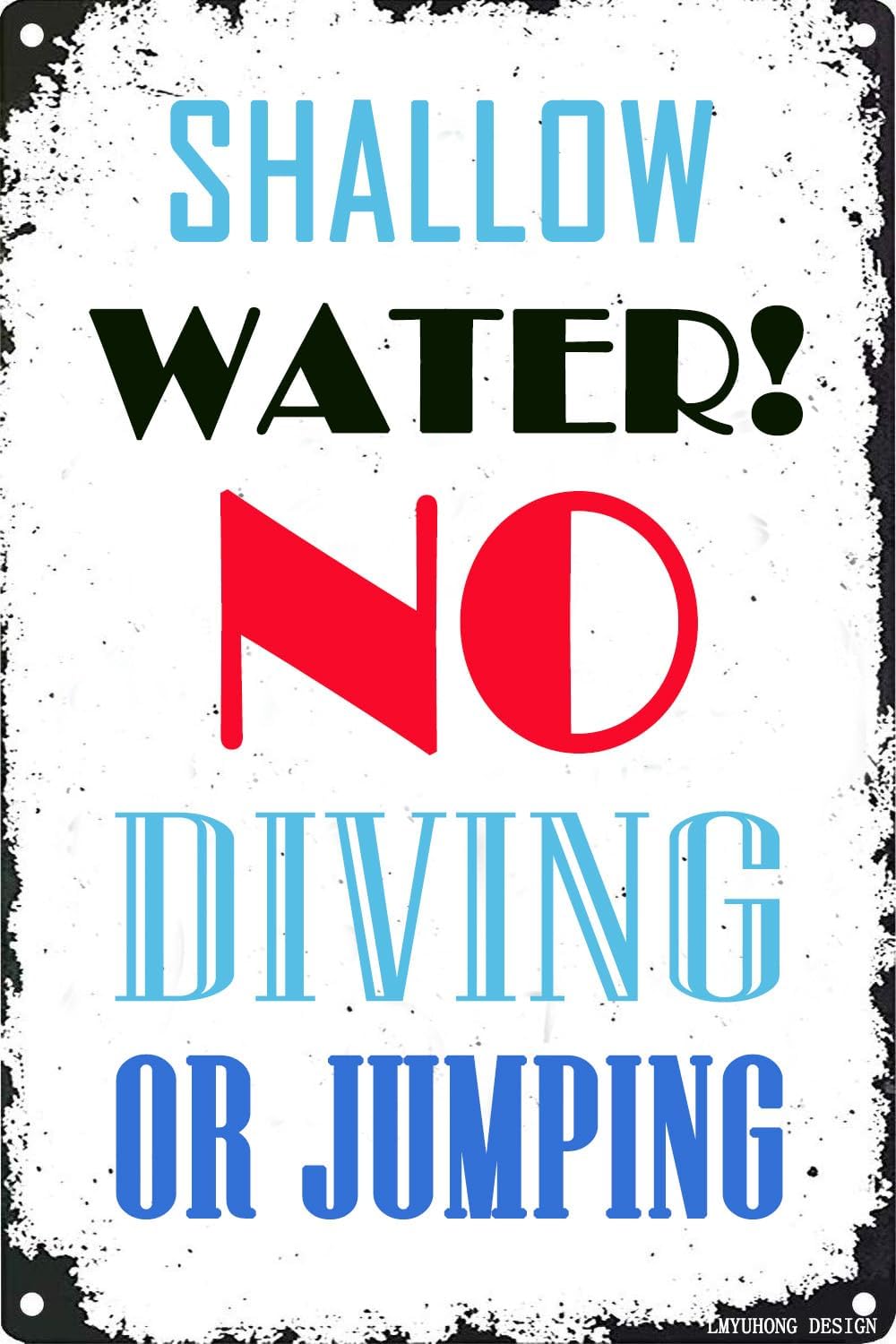Amazon.com: LMYUHONG Metal Sign Shallow Water No Diving Or Jumping Pool ...