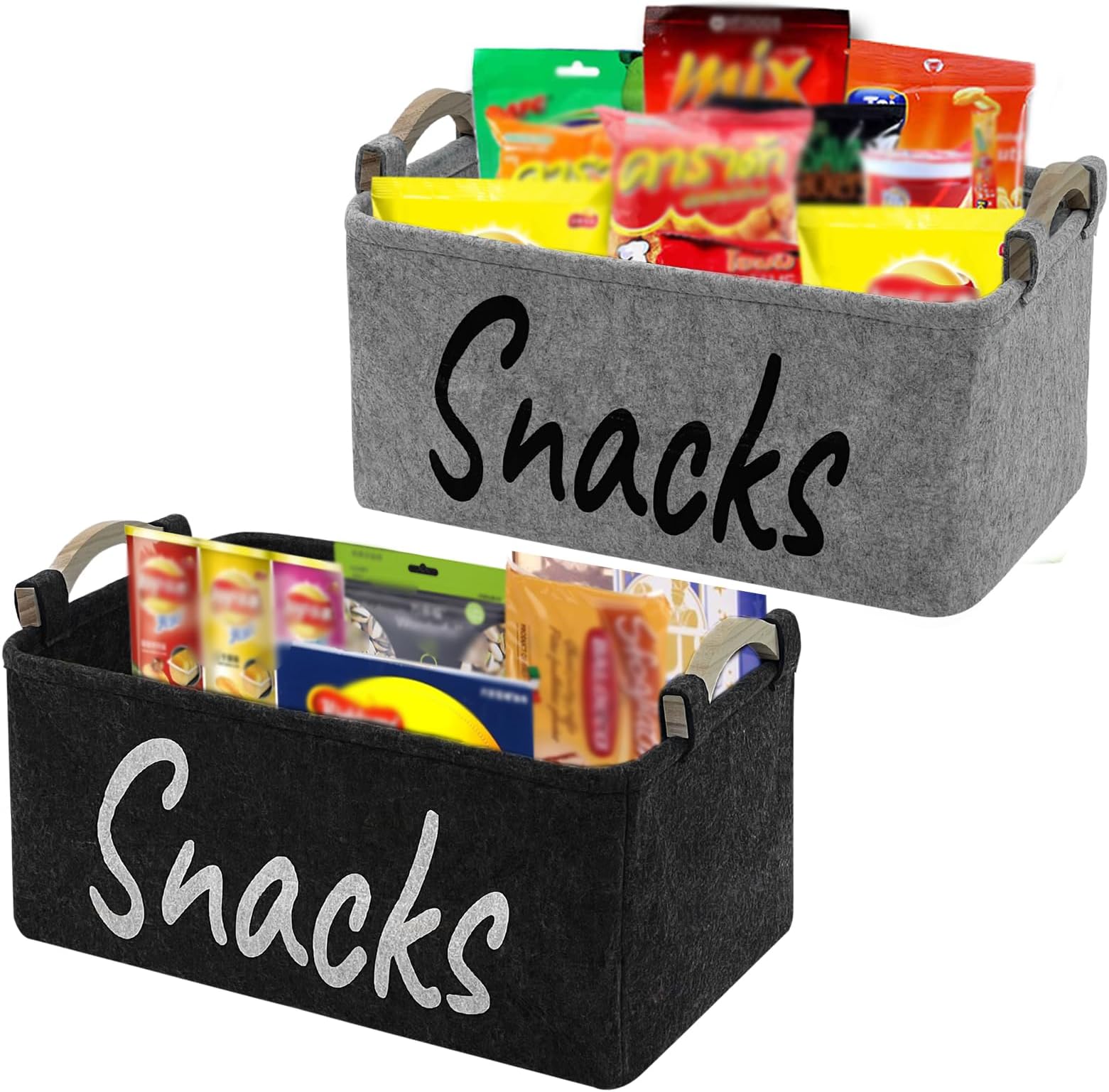Amazon.com - 2 PCS Snack Bin Organizer for Pantry, Snack Basket ...