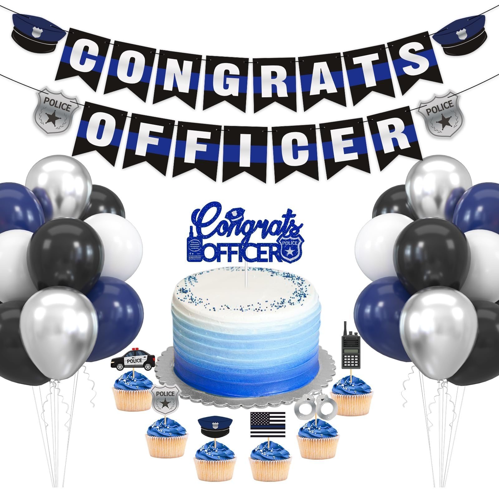 Snapklik.com : Congrats Officer Party Decoration Set Police Graduation ...
