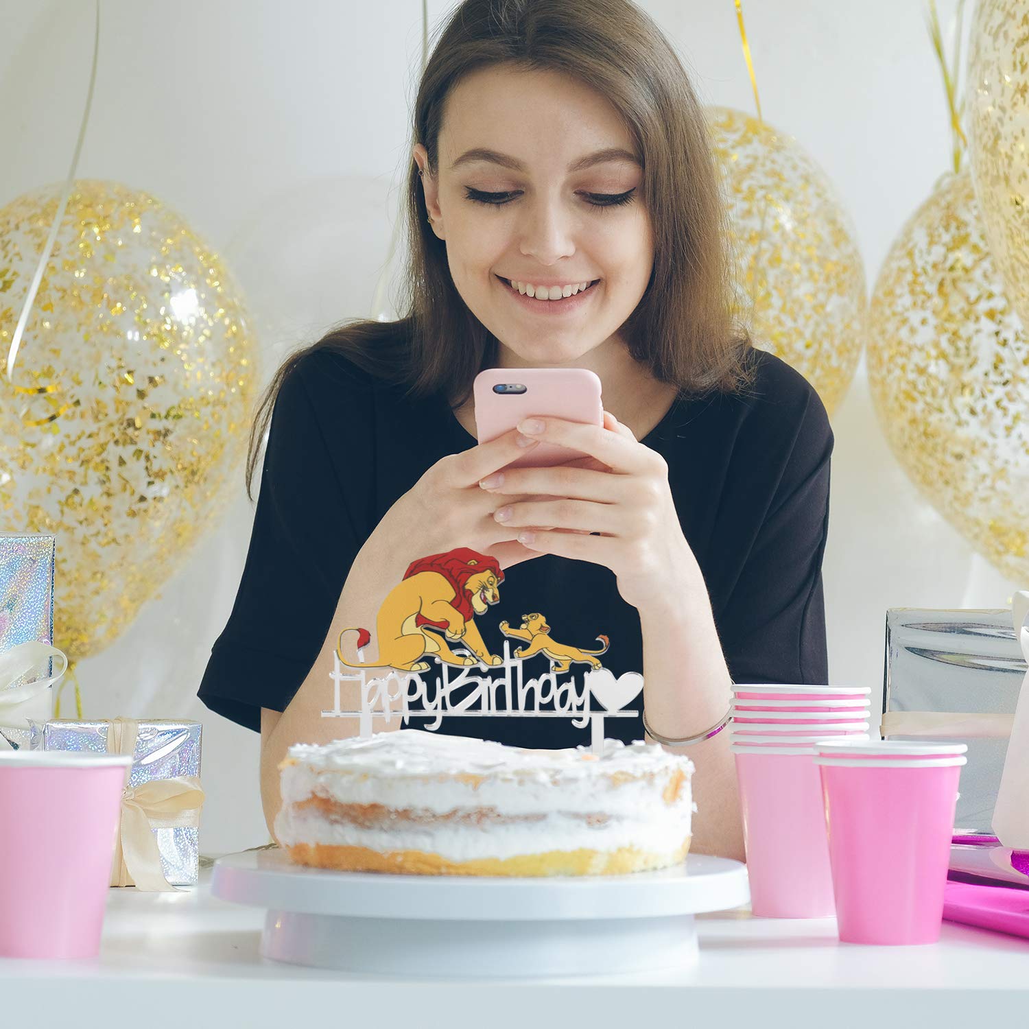 Cartoon Lion Simba Happy Birthday Cake Topper - The Lion King Jungle ...