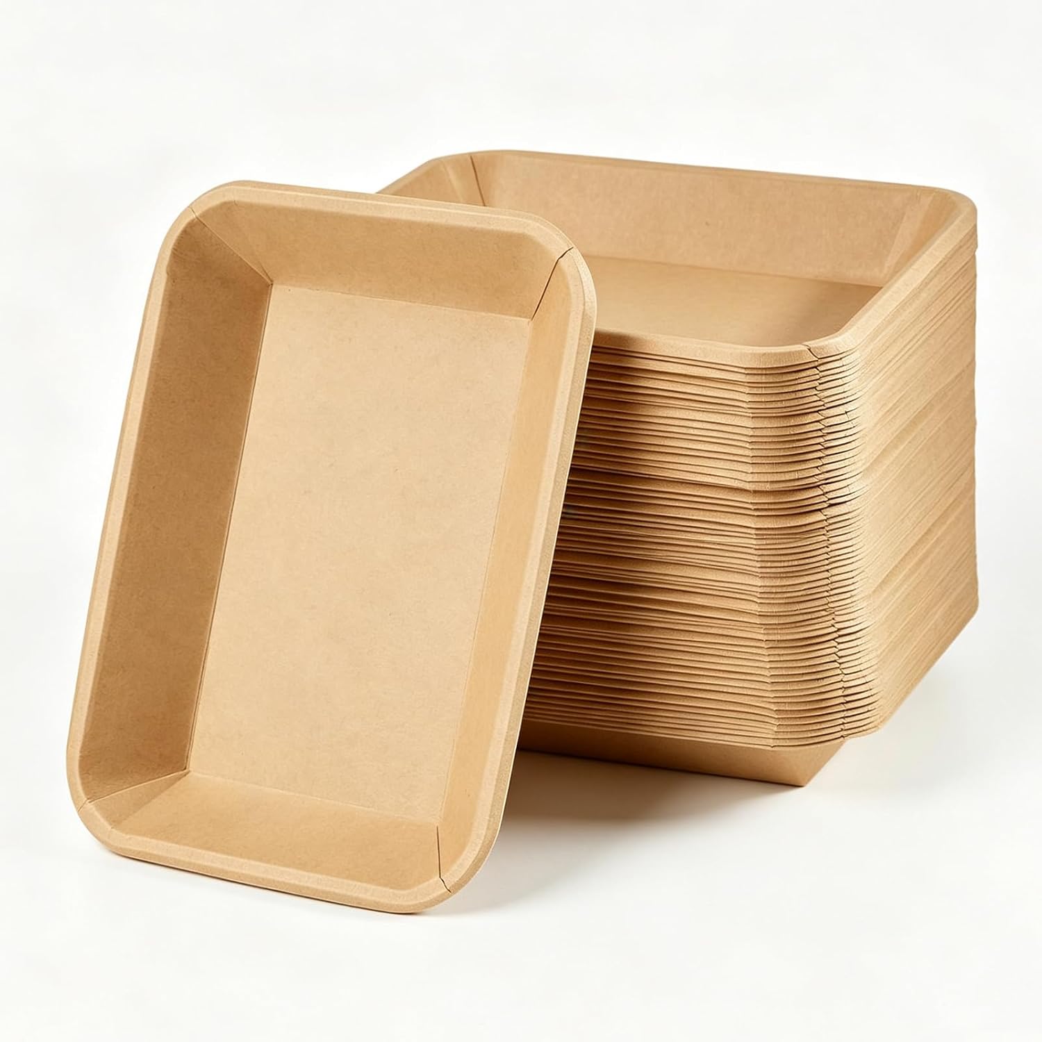 Amazon.com: 100 Pack Paper Food Trays, Disposable Serving Trays 7.87" x ...