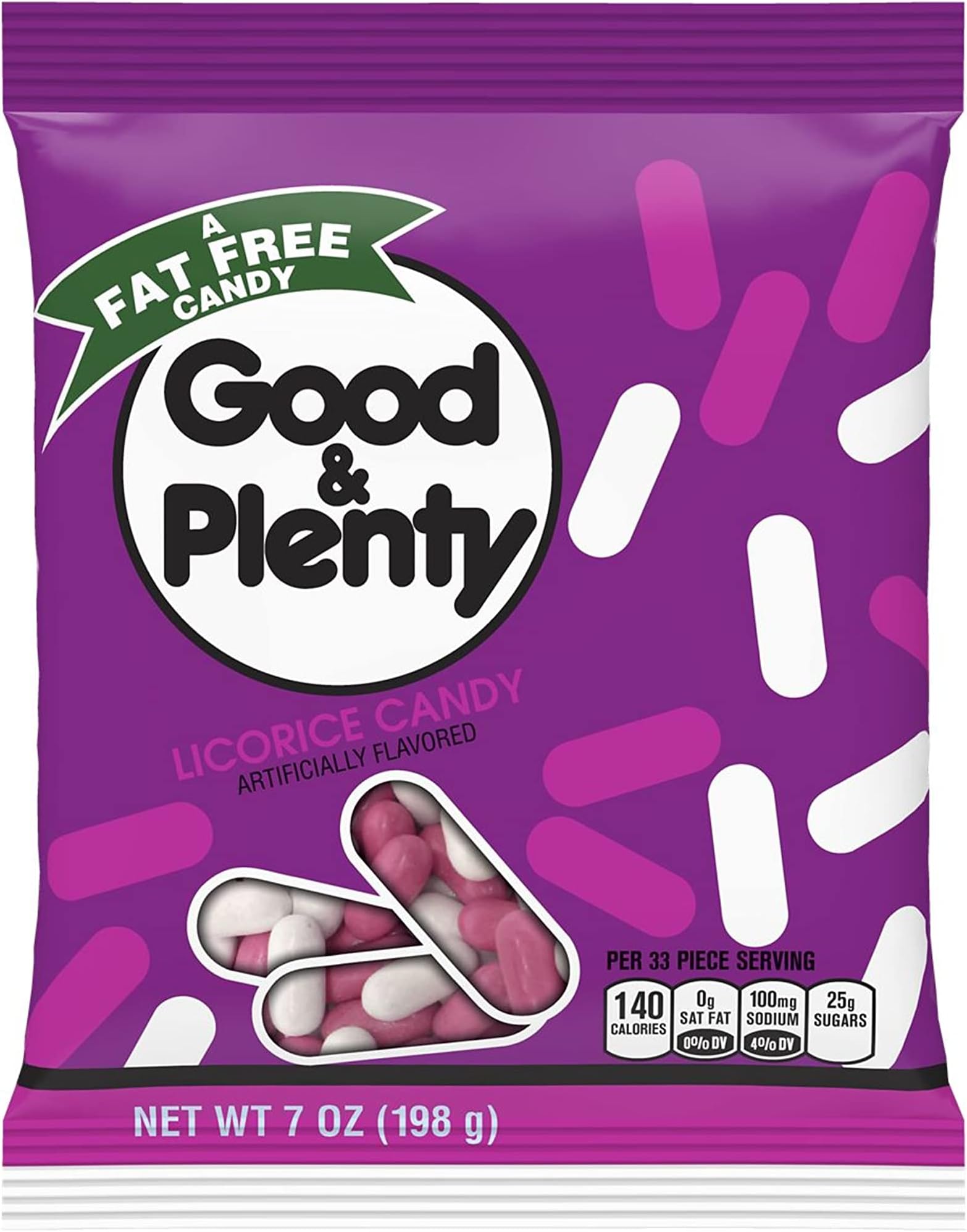 Amazon.com : GOOD & PLENTY Licorice Fat Free, Candy Bag, 7 oz : Grocery ...