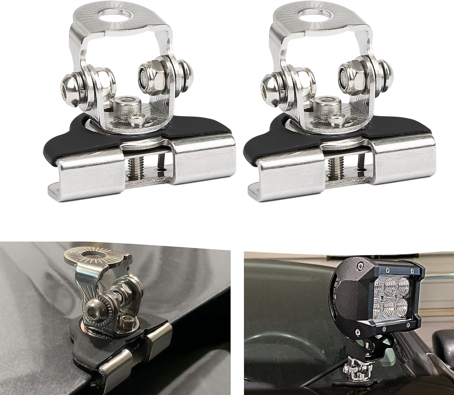 Amazon.com: PSLER LED Light Bar Mounting Bracket Kit Pillar Hood Led ...