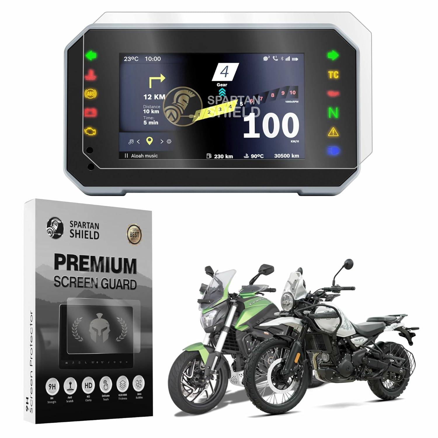 Spartan Shield Digital Meter Screen Guard For 5 INCH Motorcycle Carplay ...