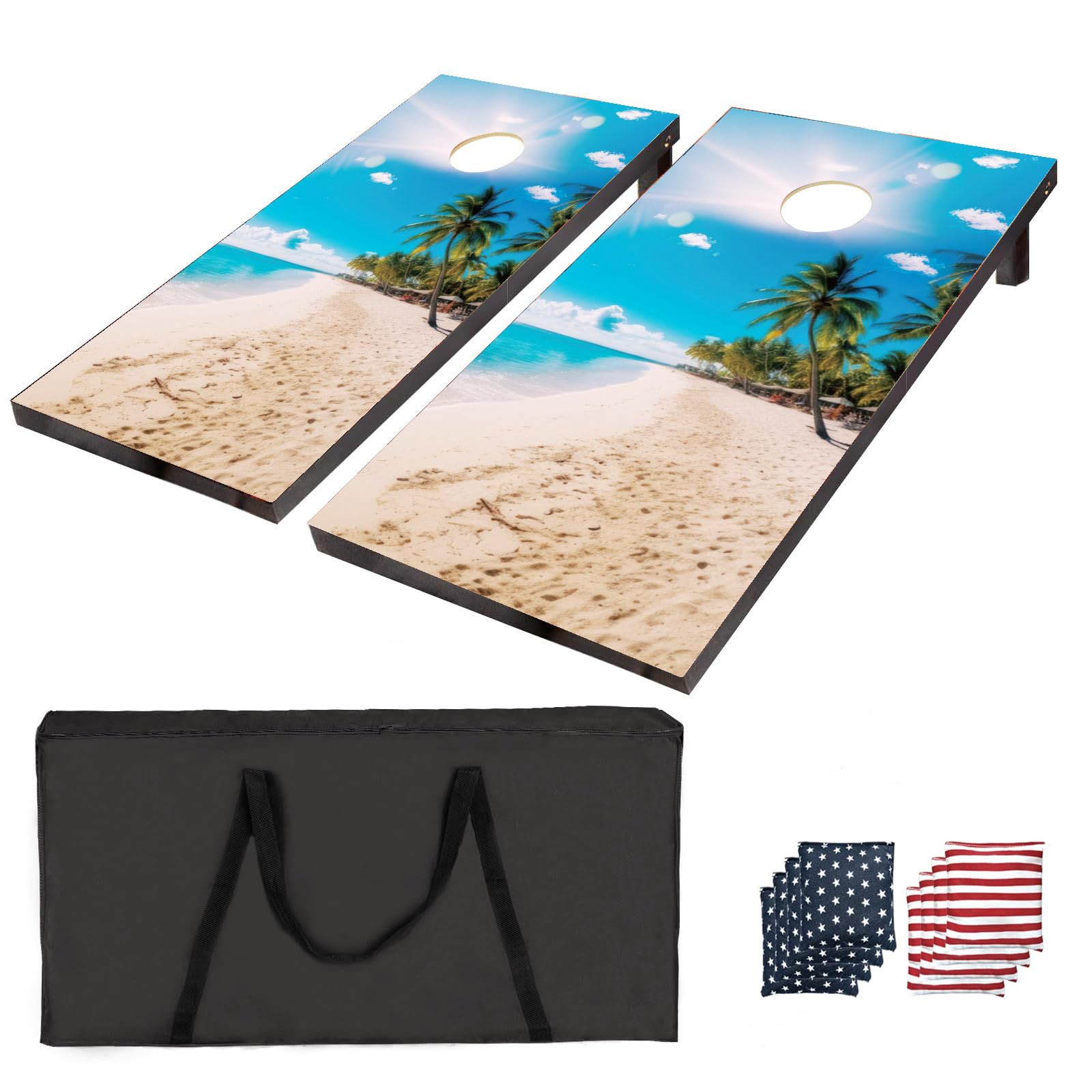 Snapklik.com : Cornhole Set Includes Two 4ft X 2ft Cornhole Boards