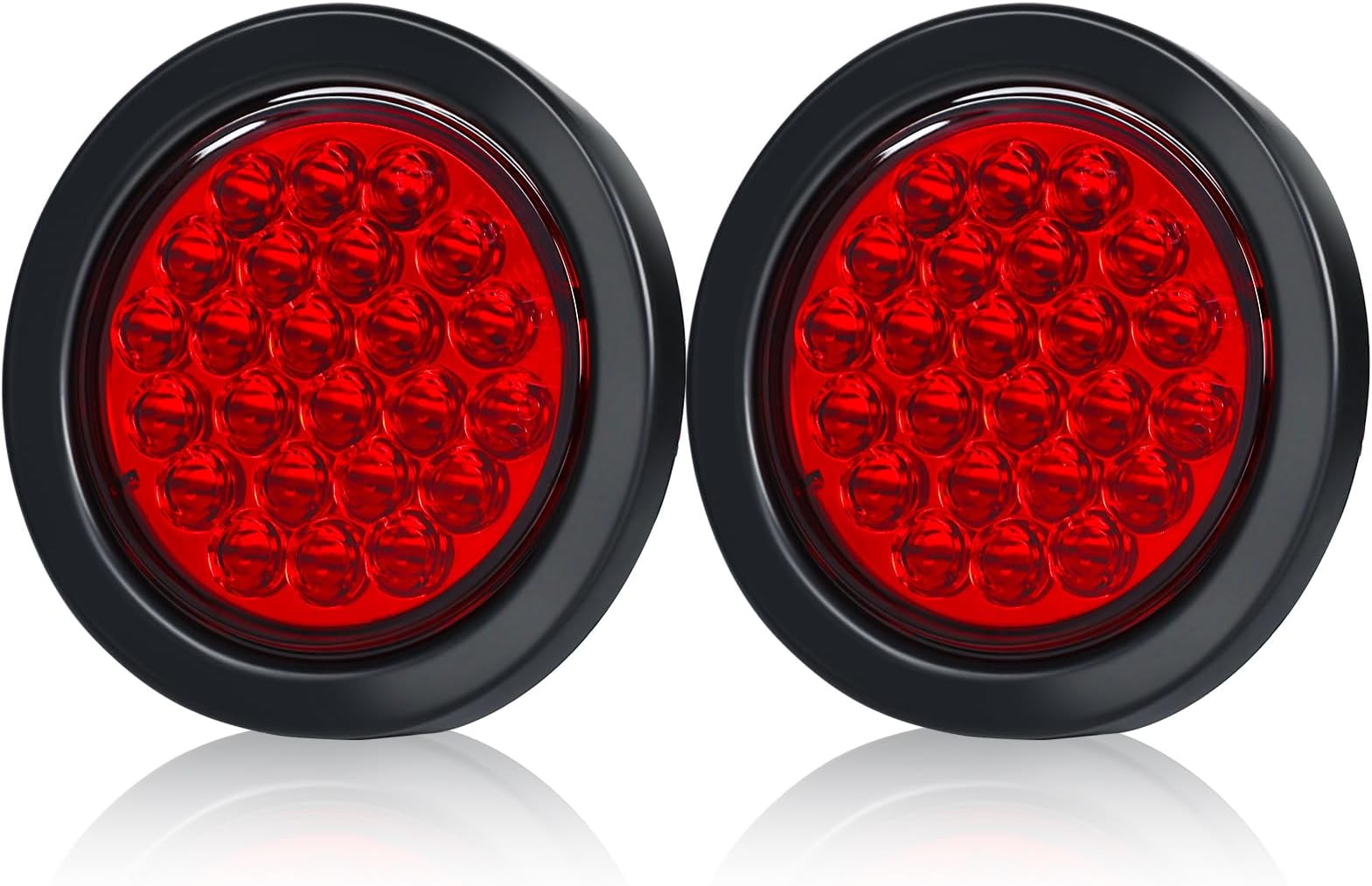 Amazon.com: Partsam 12Pcs 4" Round Red LED Trailer Tail Lights, 4 Inch ...