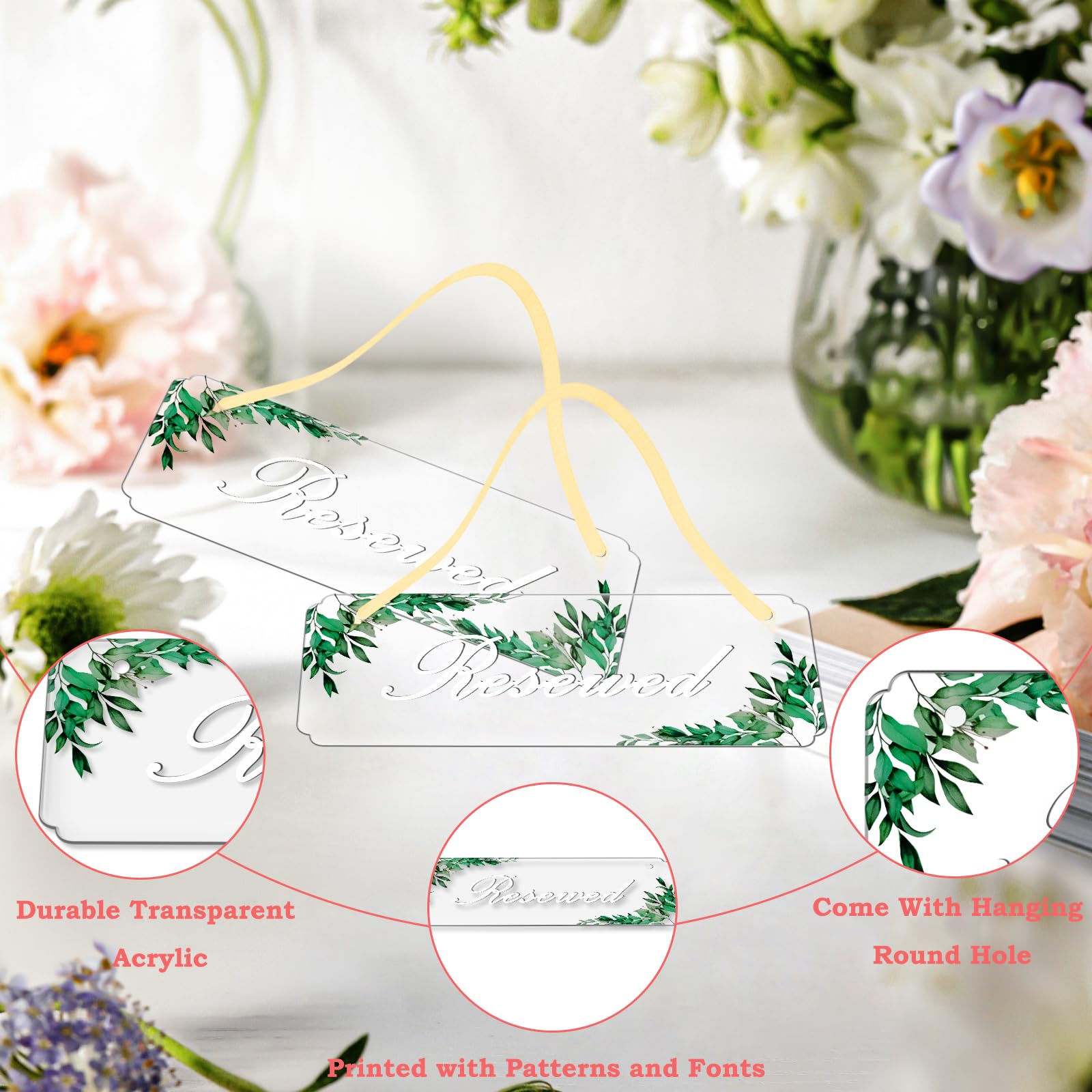 Snapklik.com : 6 Pieces Reserved Signs For Weddings, Catcan Hanging ...