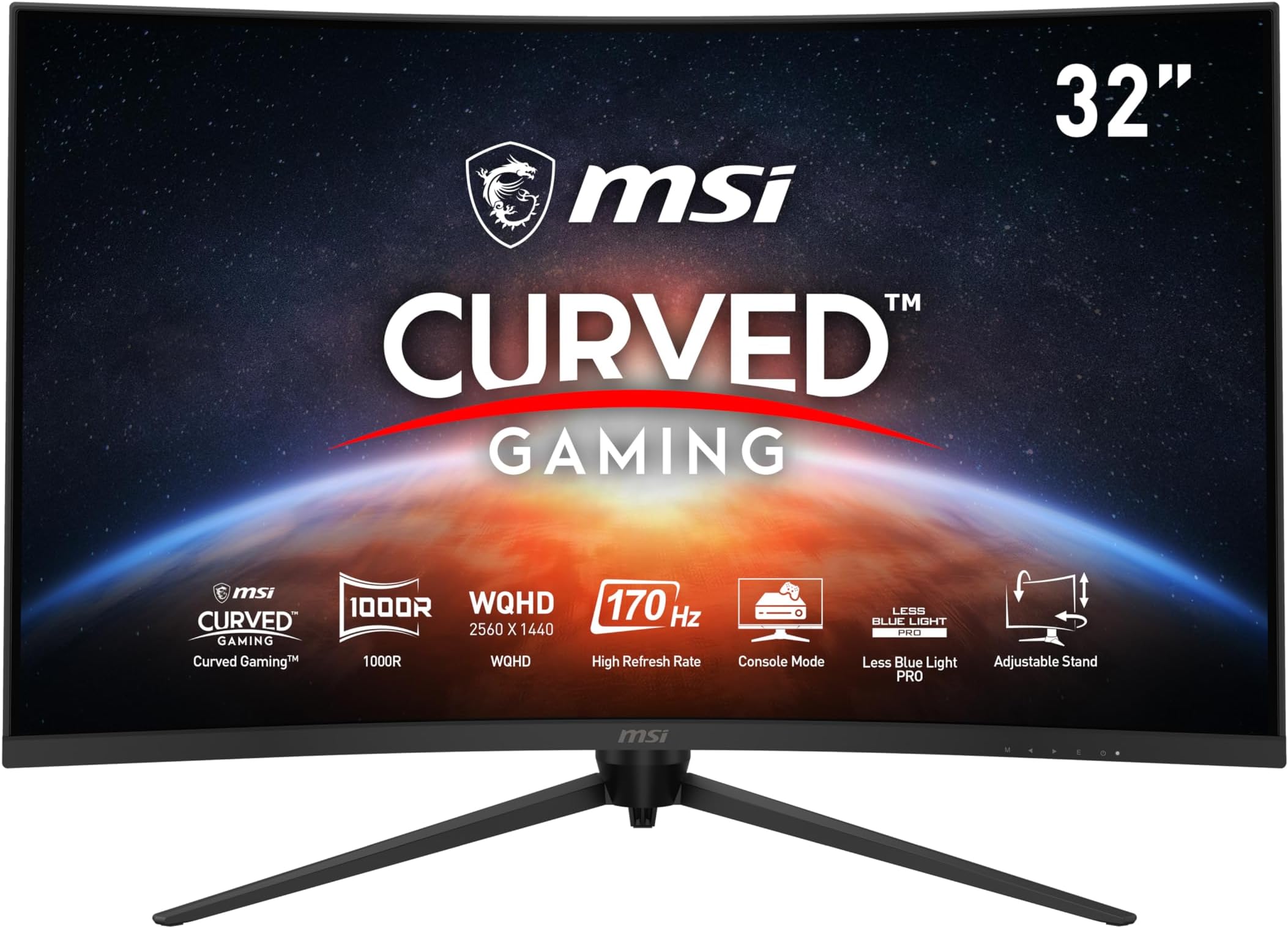 MSI G321CQP E2, 32" Gaming Monitor | 2560 x 1440 (QHD) Curved Gaming ...