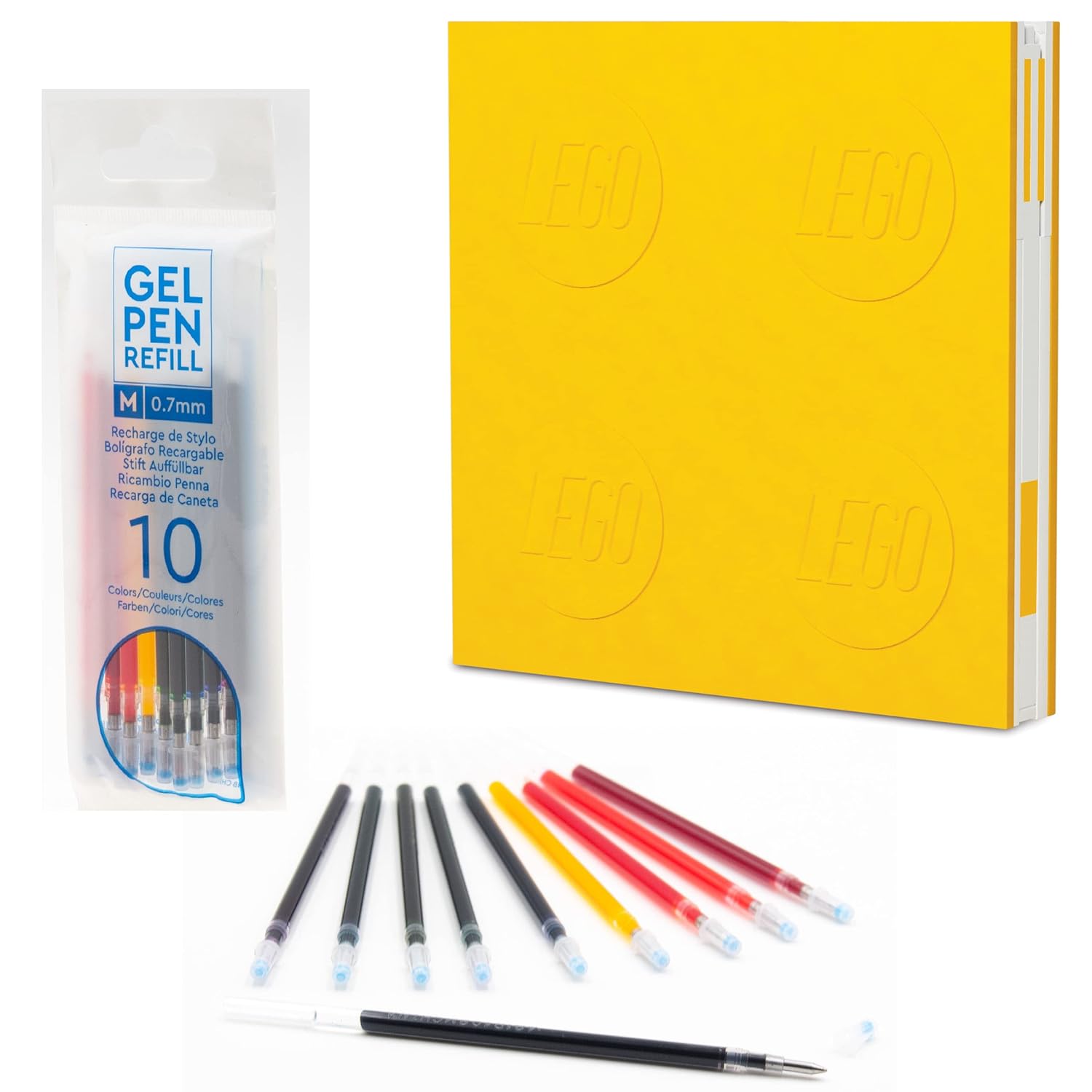 Amazon.com: LEGO Locking Notebook (Yellow) & Gel Pen with Gel Pen Ink ...