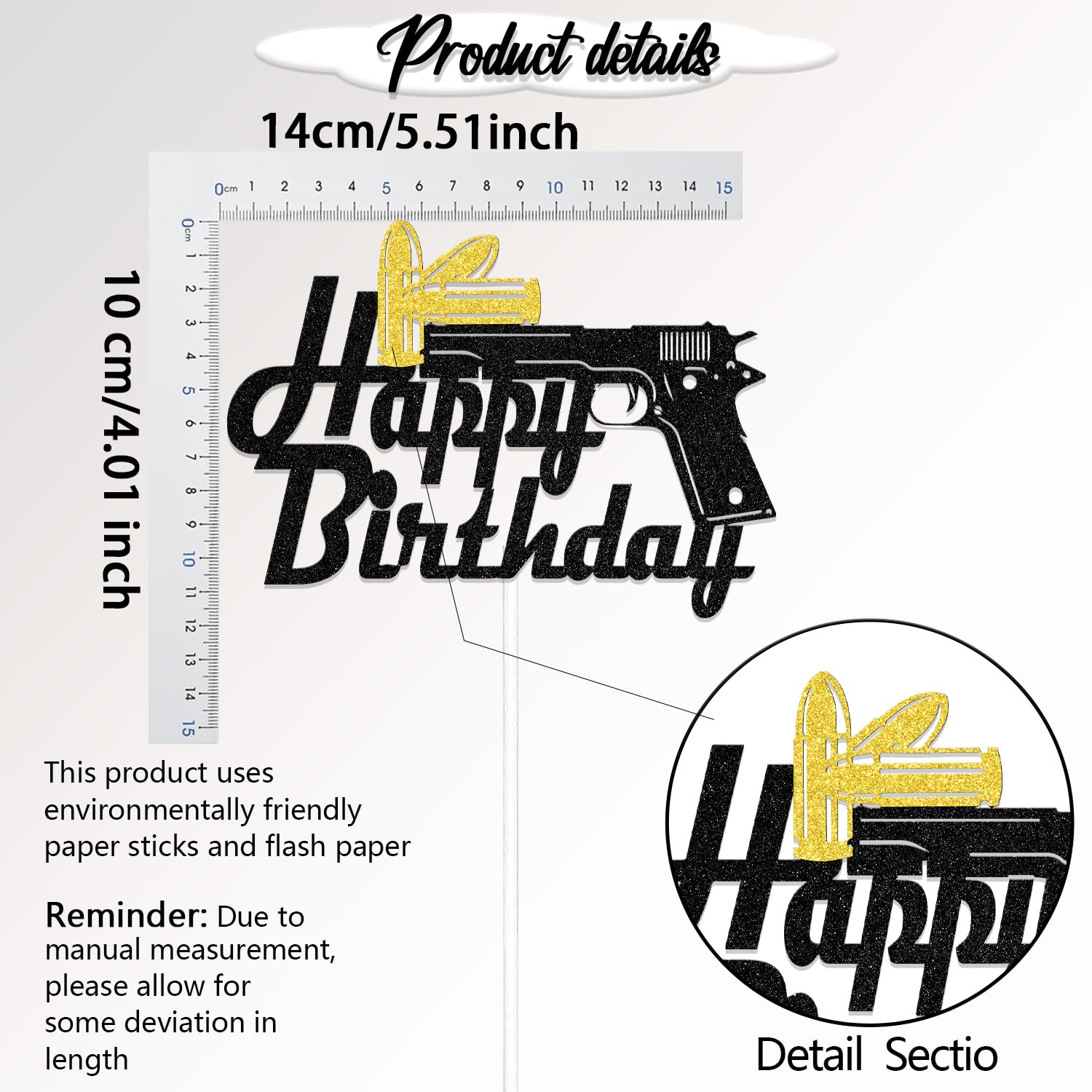 Snapklik.com : Pistol Shooting Birthday Party Cake Decoration Gun Happy ...