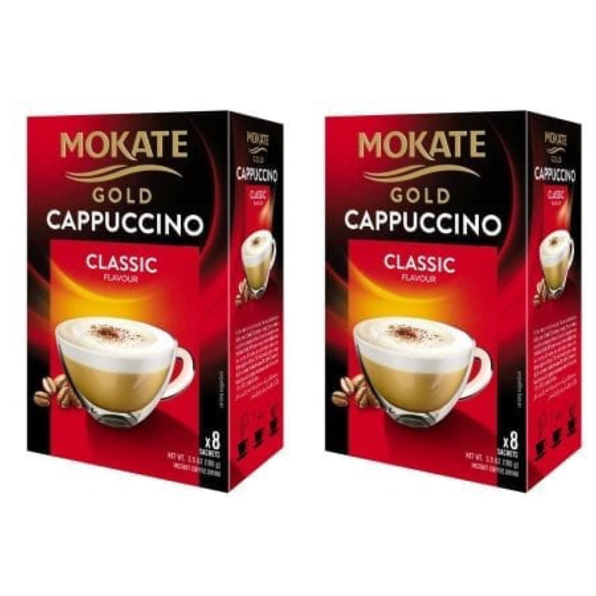 Mokate Gold Cappuccino Classic Flavour Instant Coffee 2 boxes x 8 12.5g ...