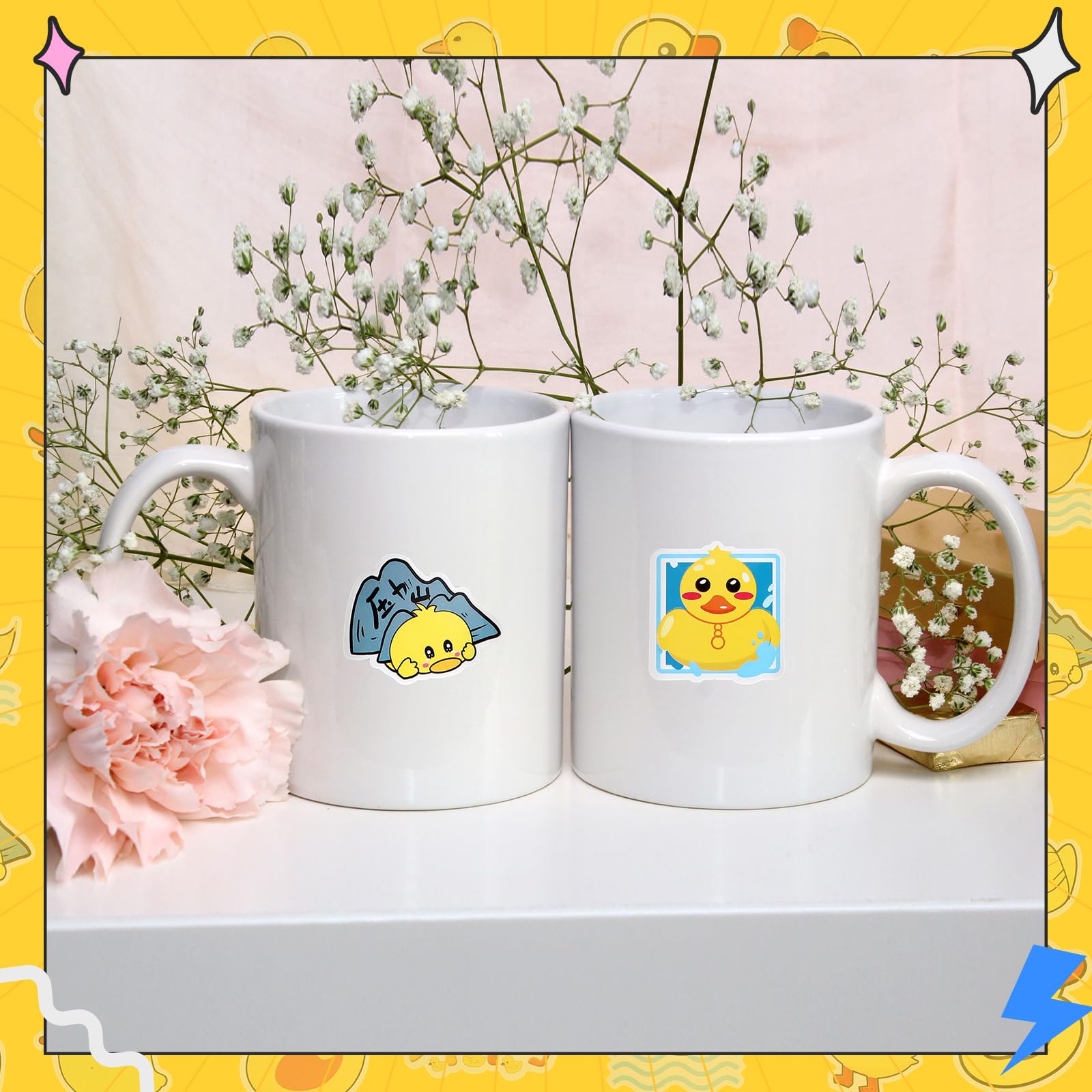 Snapklik.com : 300 Pcs Duck Stickers Cute Yellow Rubber Duck Stickers ...