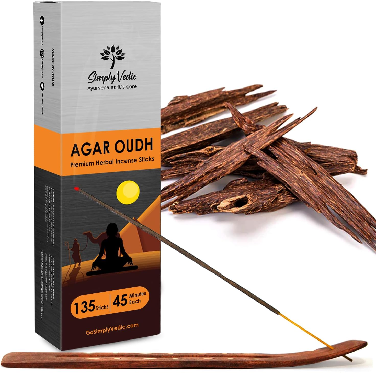 Simply Vedic 5 Elements Premium Incense Sticks with Burner| Agarbatti ...