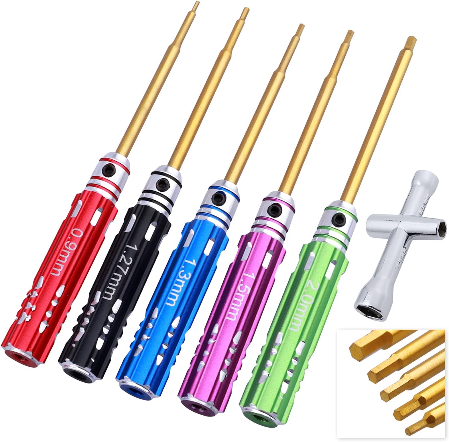 Amazon.com: HobbyPark 4pcs Hex Screw Driver Set 1.5mm 2.0mm 2.5mm 3.0mm ...