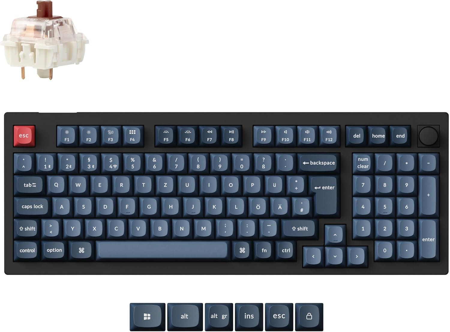 Keychron V5 Max QMK Wireless Custom Knob Mechanical Keyboard, DE-ISO ...