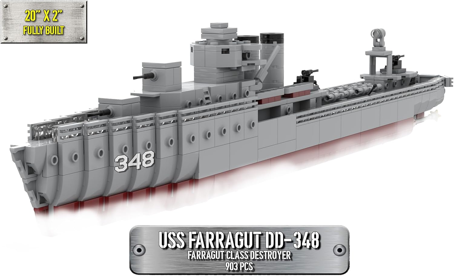 Amazon.com: USS Farragut DD-348 US Navy Destroyer 903pcs Building Block ...