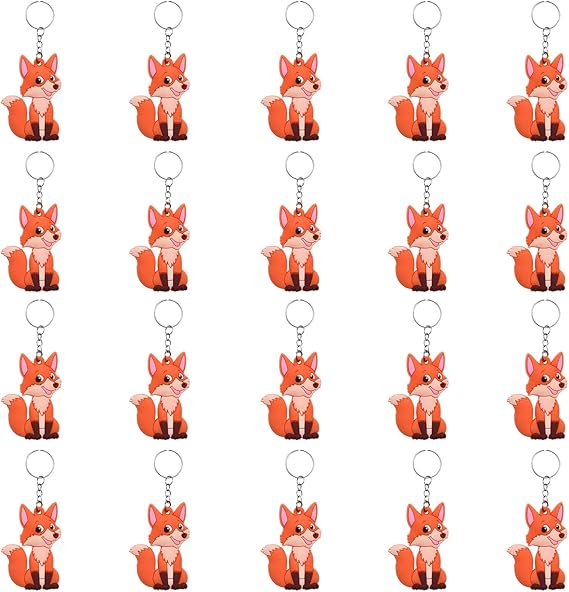 Amazon.com: Mirabuy 40 Pack Fox Keychains for Woodland Party Favors ...