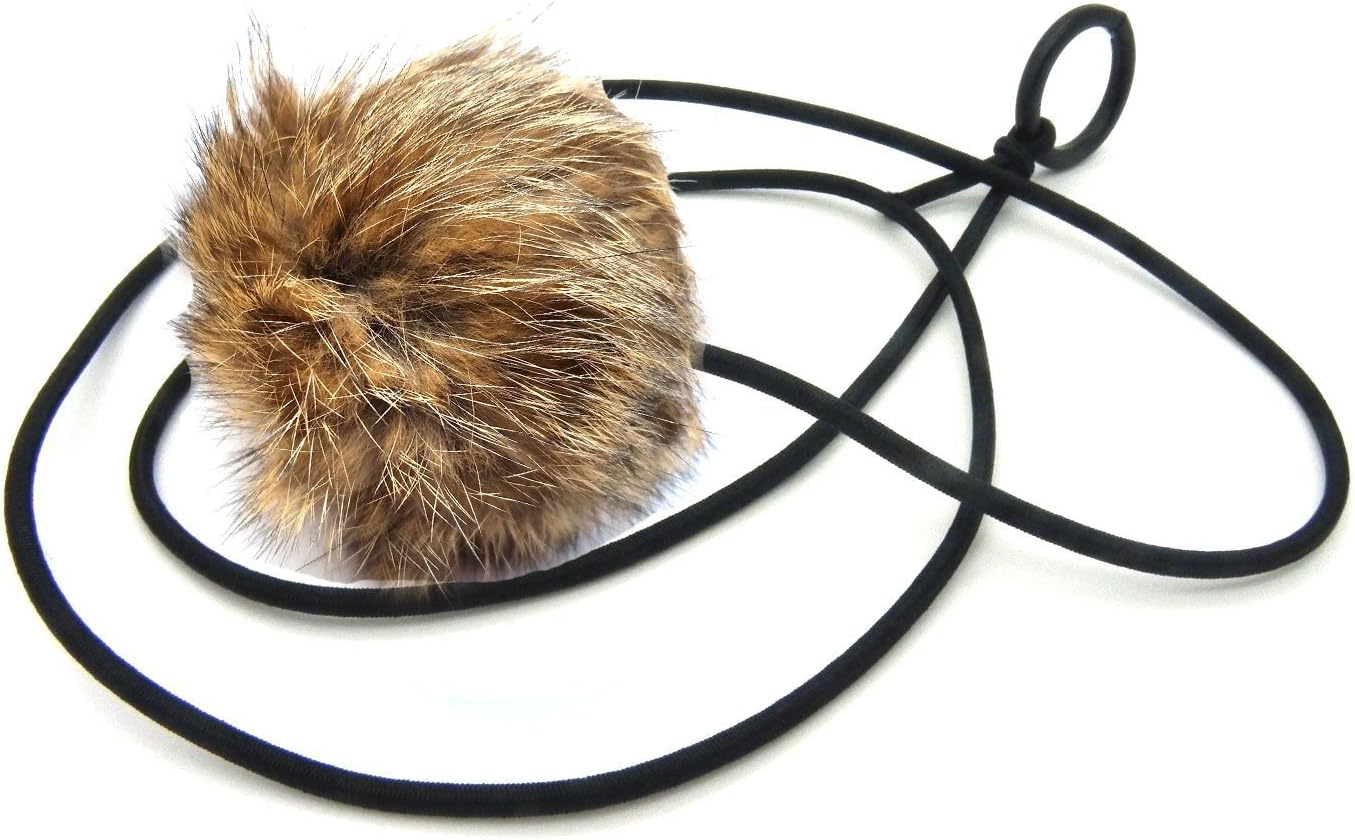 Amazon.com : Bouncy Ball Rabbit fur String Cat Toy Jumbo Size (Natural ...