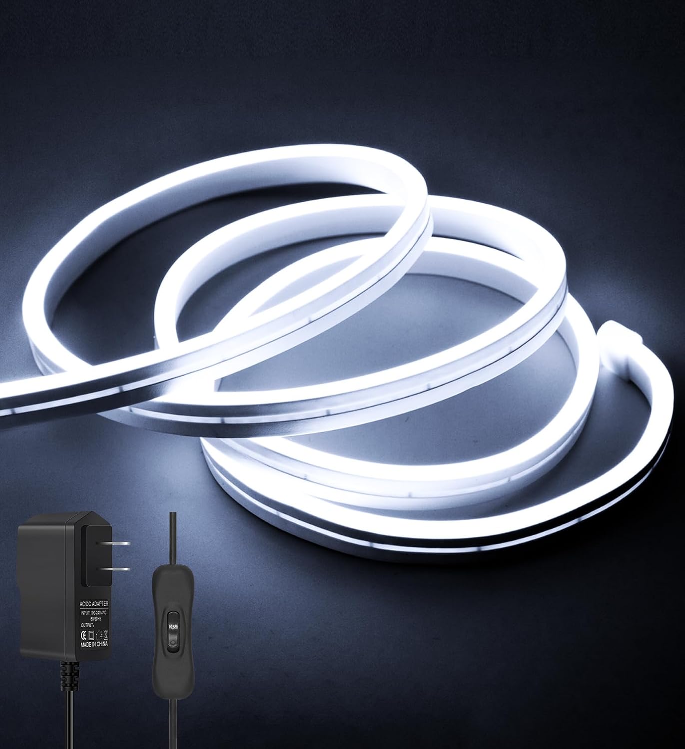 HIFILUZ Luces Led Blanca Neon 5M Luz Led 600 Ledes Flex Cortable ...