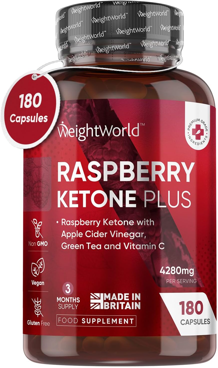 Raspberry Ketone Plus 4280mg - with Apple Cider Vinegar, Vitamin C ...