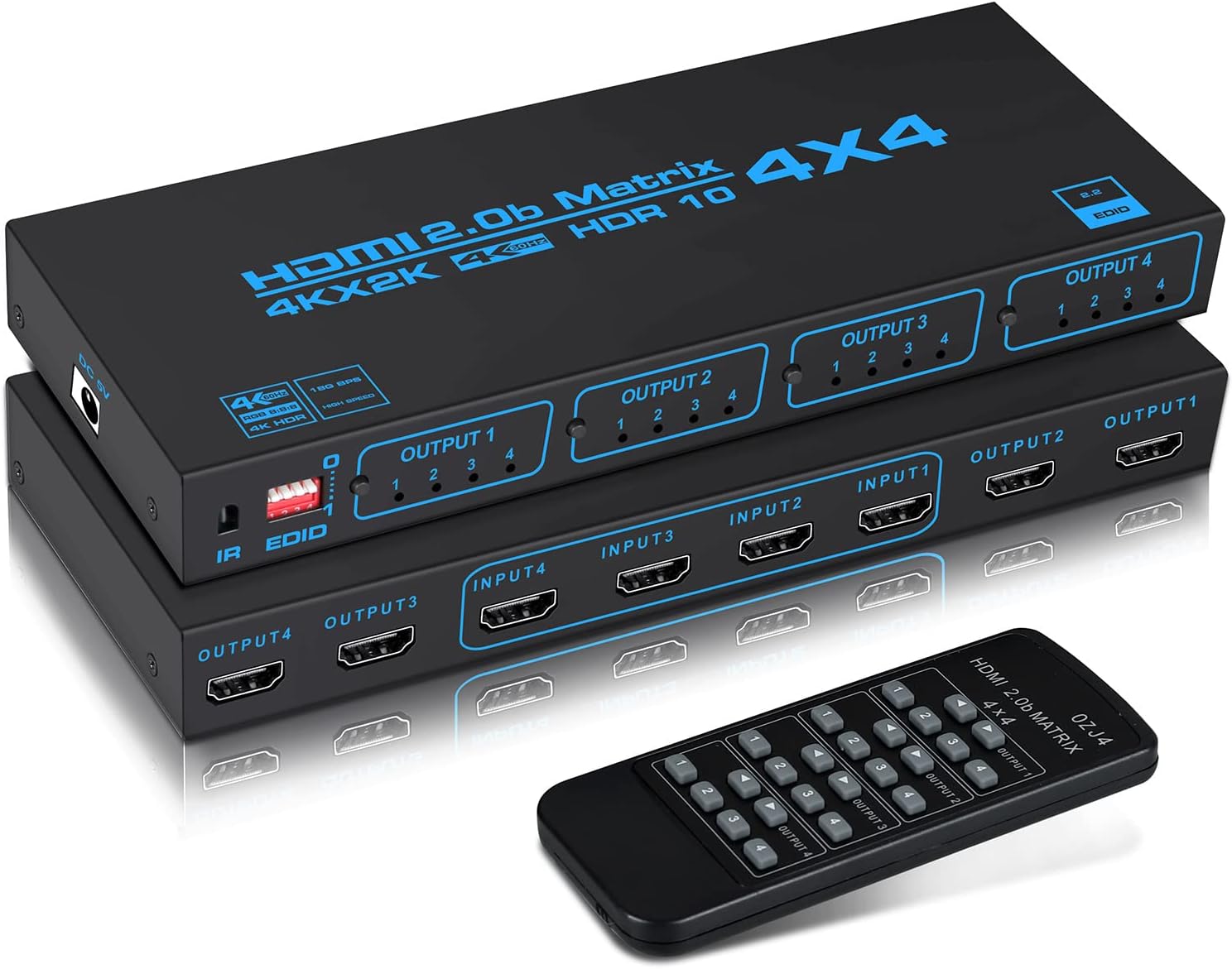 Amazon.com: HDMI Matrix Switch 4x2, 4K HDMI Matrix Switcher Splitter 4 in 2 Out Box with EDID ...