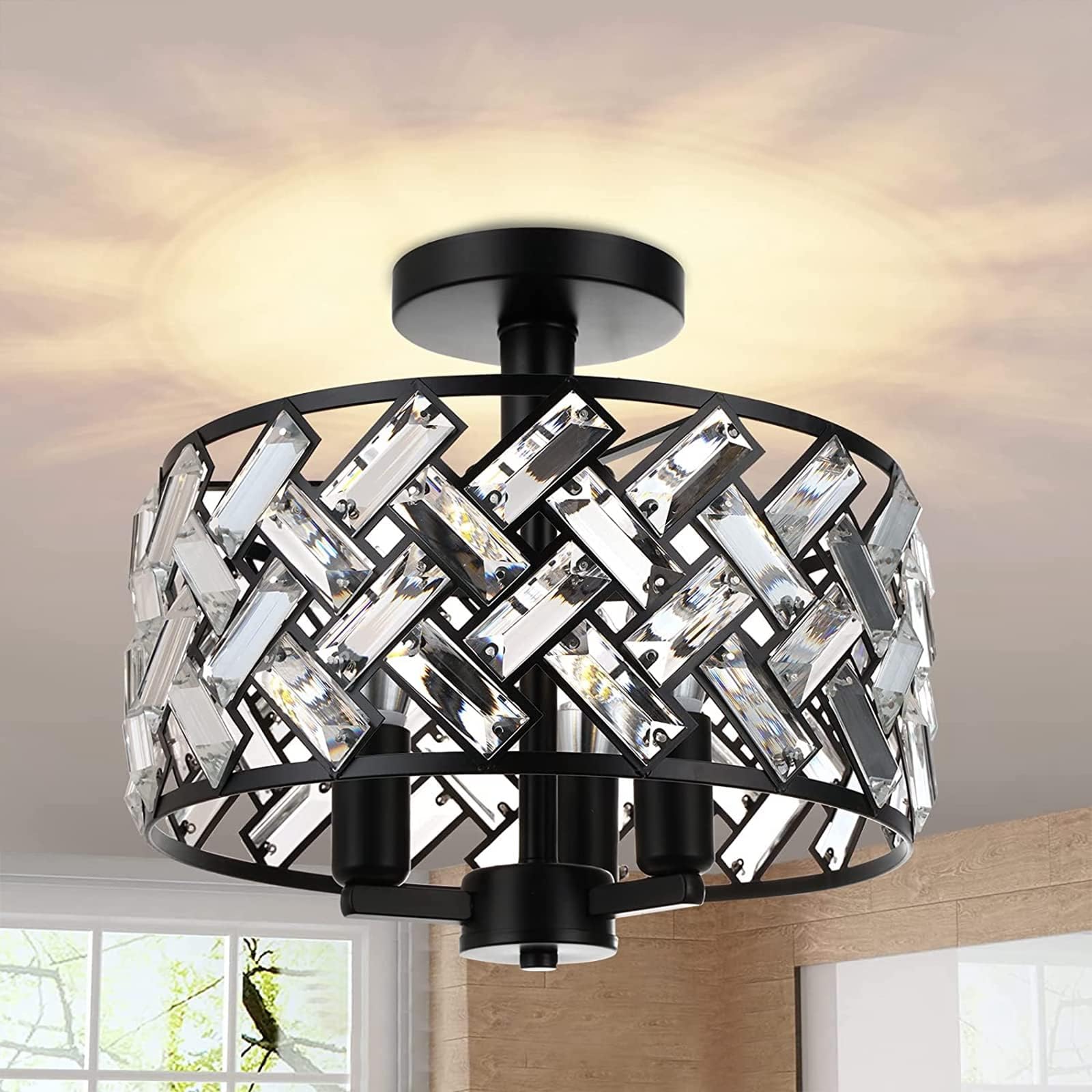 Vienna Full Spectrum Sofie Modern Ceiling Light Semi Flush-Mount ...