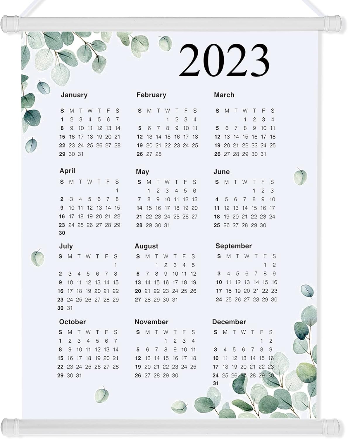 Amazon.com: 2023 Greenery Wall Calendar 12 Months Large Hanging ...
