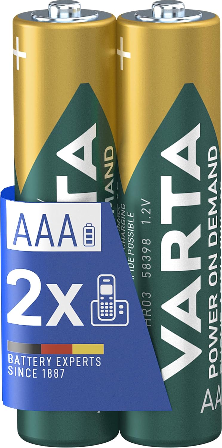 Amazon.com: Varta AAA Ni-Mh Rechargeable Battery (800mAh), 2 Batteries ...