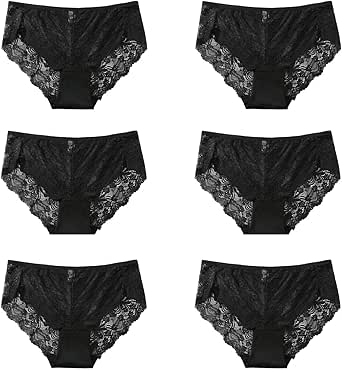 Cinvik - Ropa interior de encaje de cintura alta para mujer, sin ...