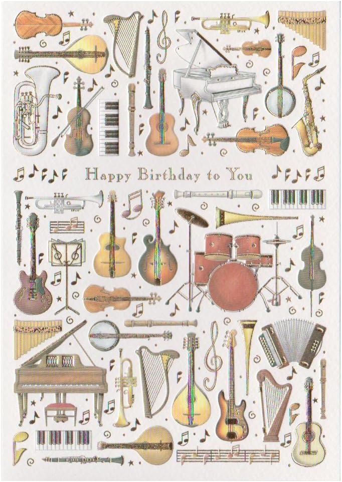 Quire Mac Classic Card Happy Birthday Musical Instruments : Amazon.co ...