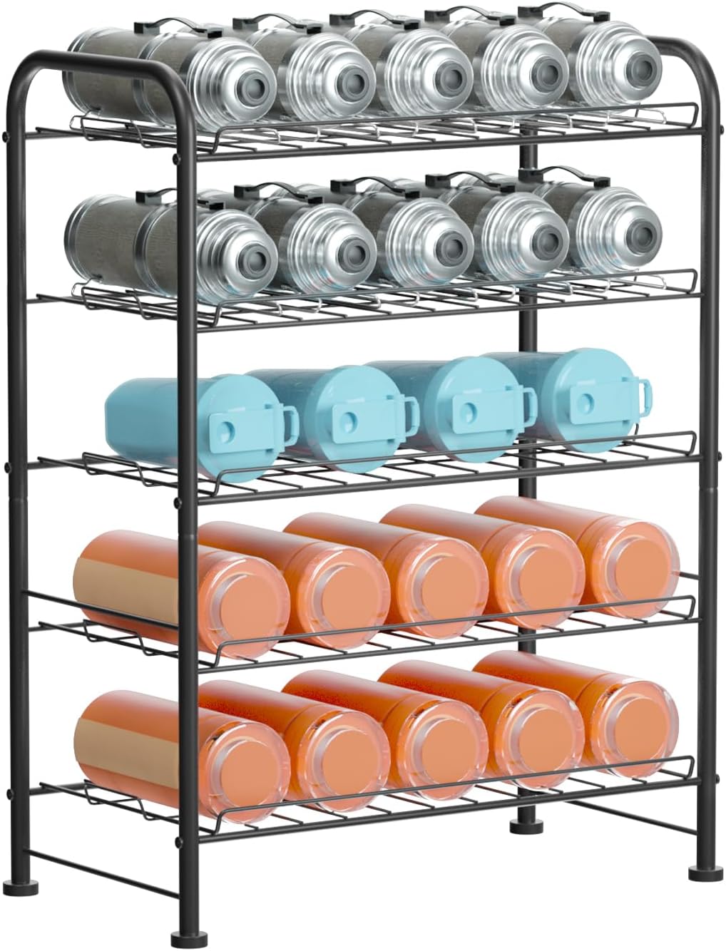 Amazon.com: OYEAL Water Bottle Storage Rack 5 Tier Bottled Water Holder ...