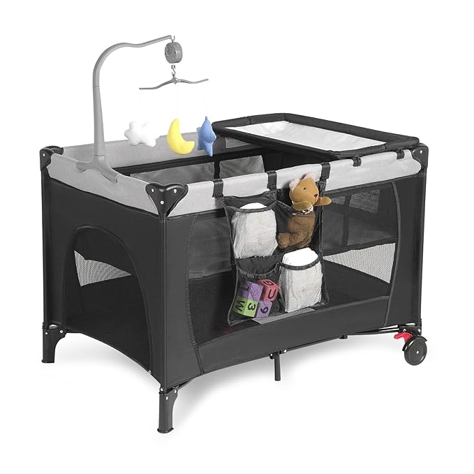 Amazon.com : Pack and Play, Travel Crib, with Changing Table, Portable ...