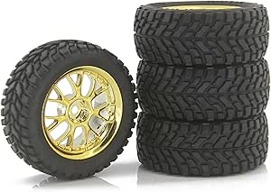 Amazon.com: 4PCS 76mm RC Rally Car Tyres Rubber Tires and Plastic Wheel ...
