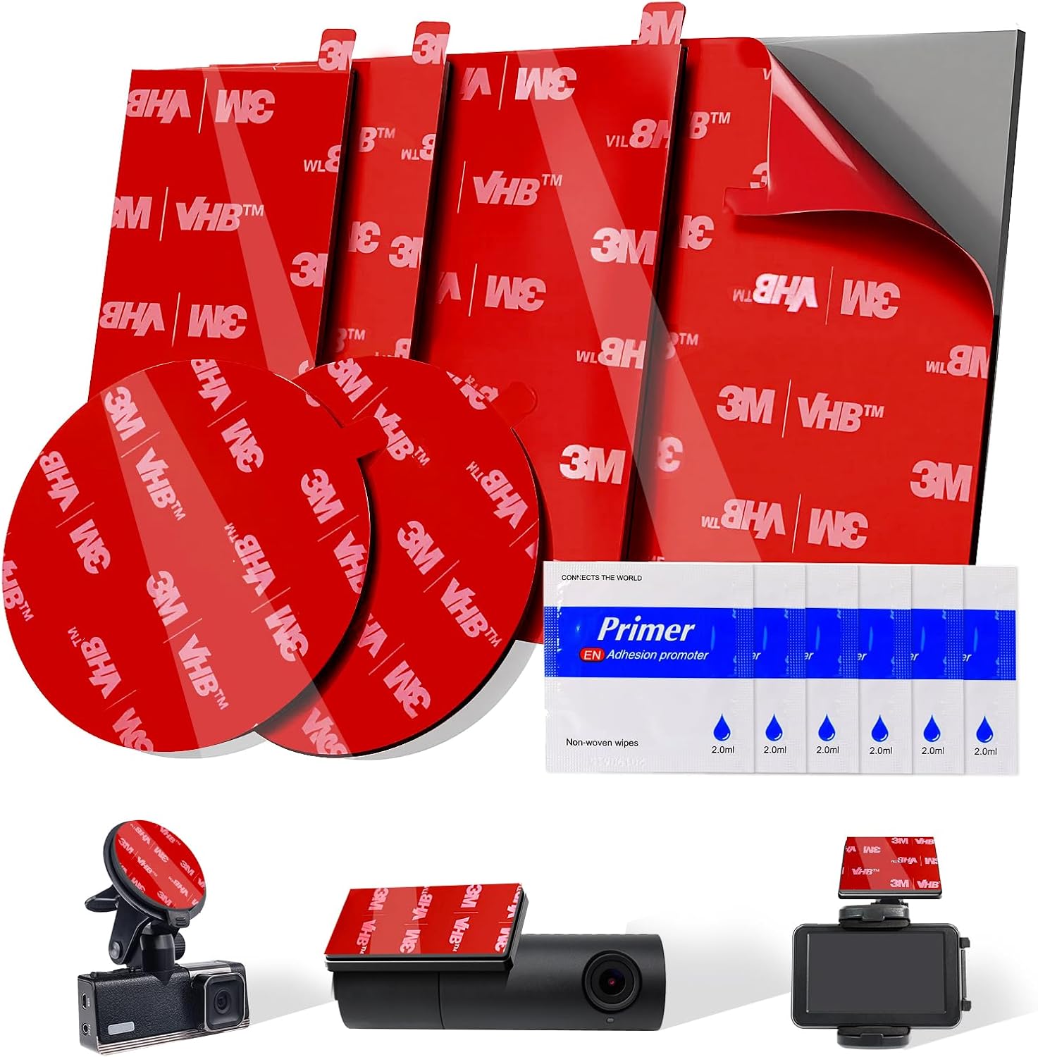 Amazon.com: 6 Pcs Dash Cam Adhesive Pads, Double Sided Adhesive Pads ...