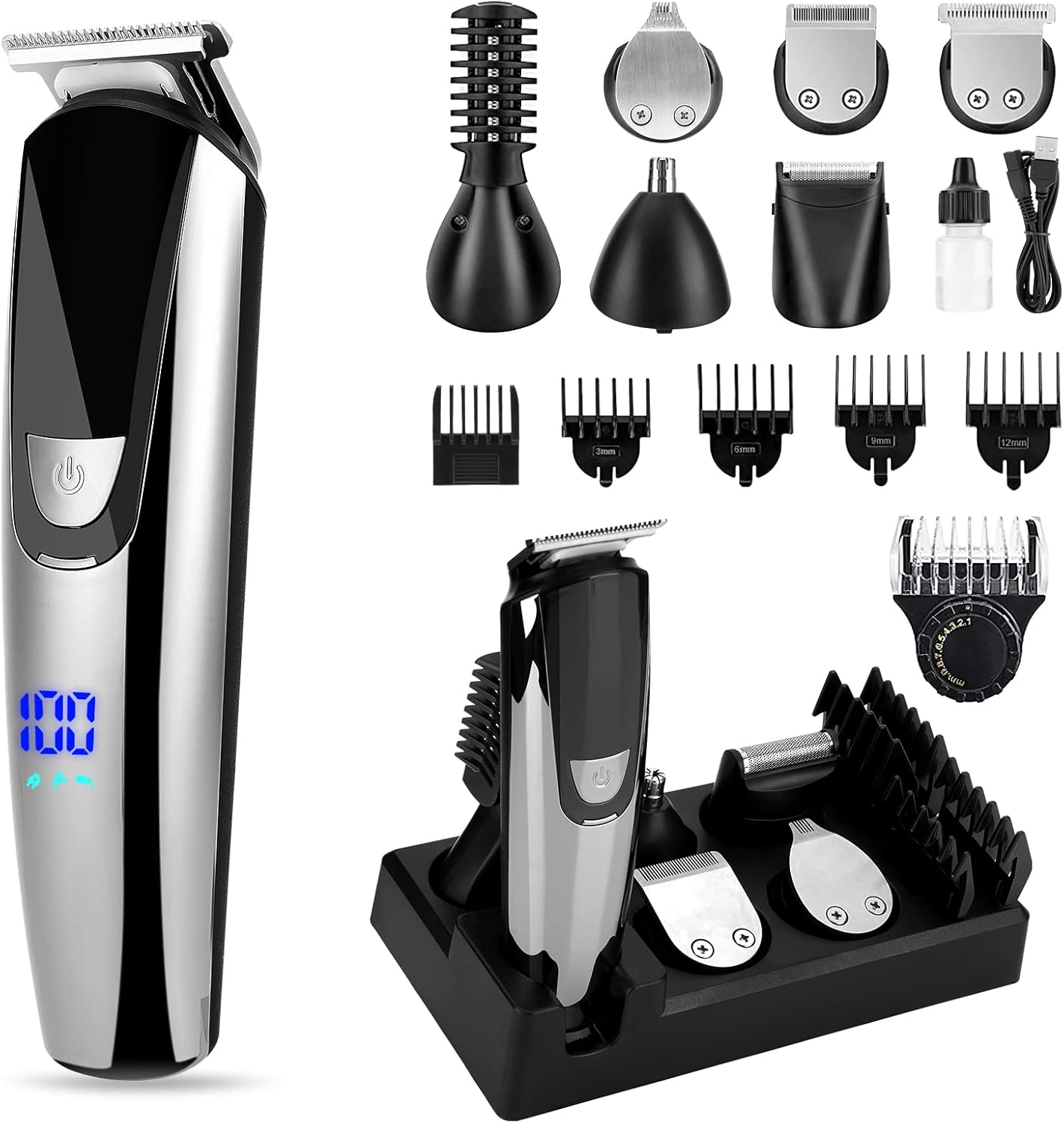 Tondeuse Électrique Homme Cheveux et Barbe Victop Professionnelle Tondeuse Barbe Kit 6 en 1 ...