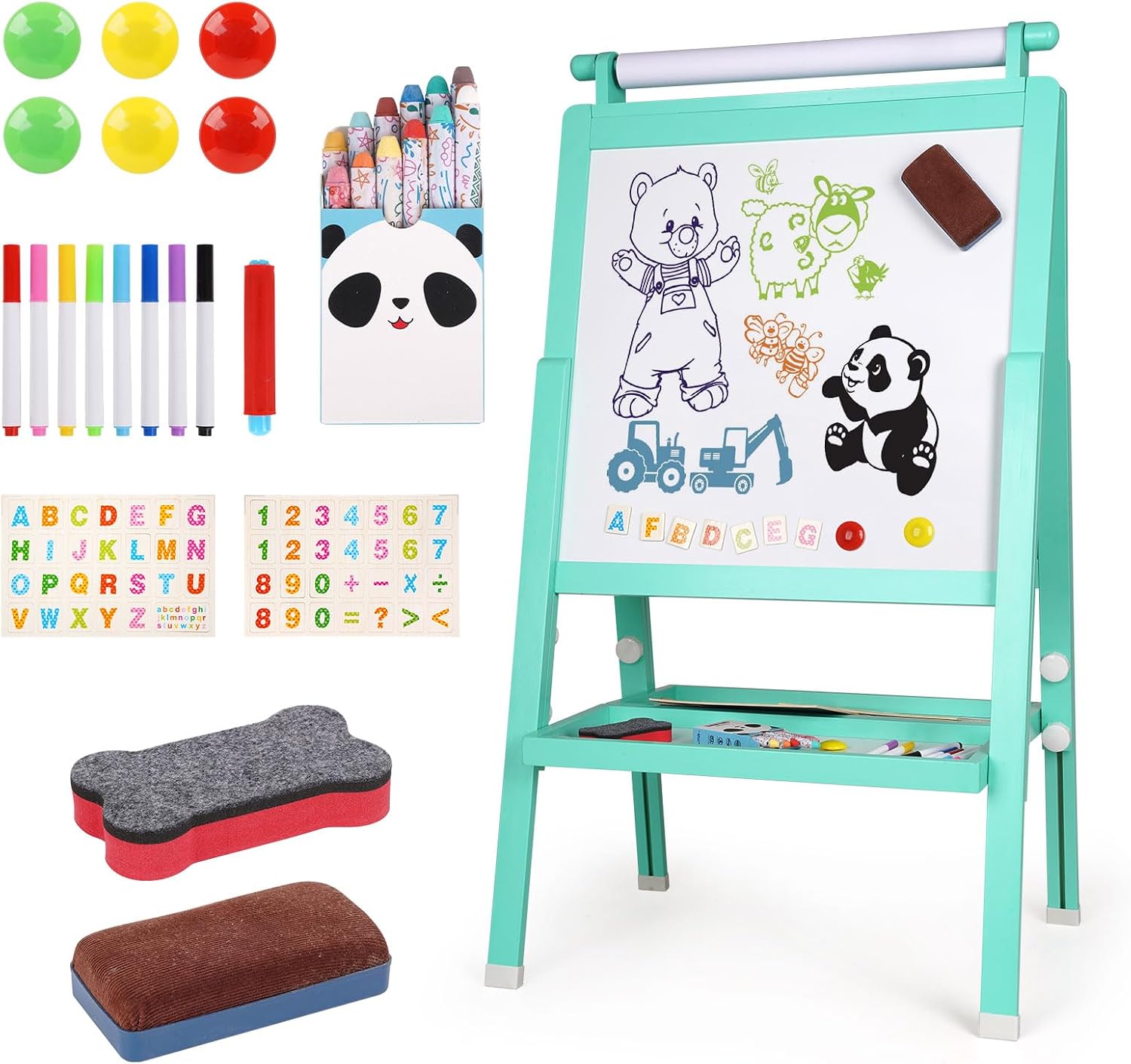 Amazon.com: Wooden Art Easel for Toddlers Foldable Kids Easel with ...