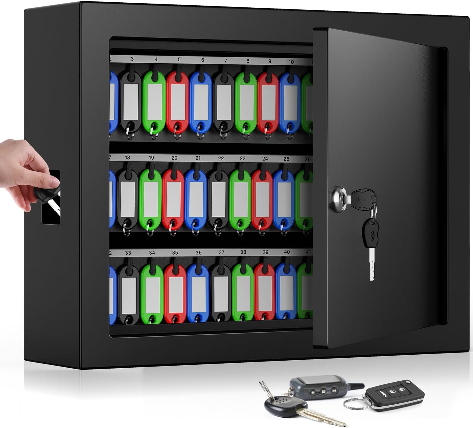 Amazon.com: UMEKEN Metal Key Cabinet - 64 Position Wall Mount Lock Box ...