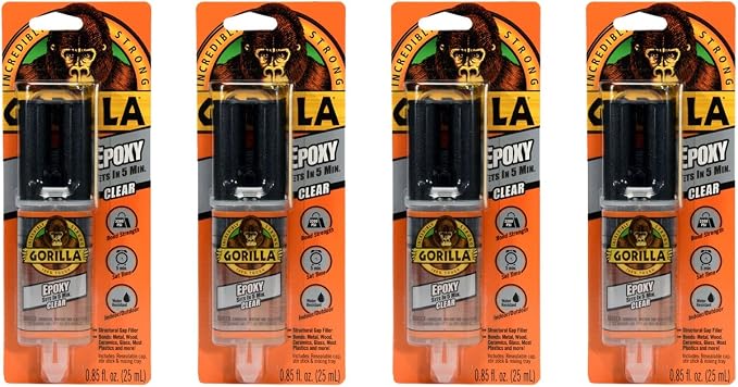 Amazon.com: Gorilla 2 Part Epoxy, Clear Epoxy, 0.85 Ounce Syringe - 5 ...