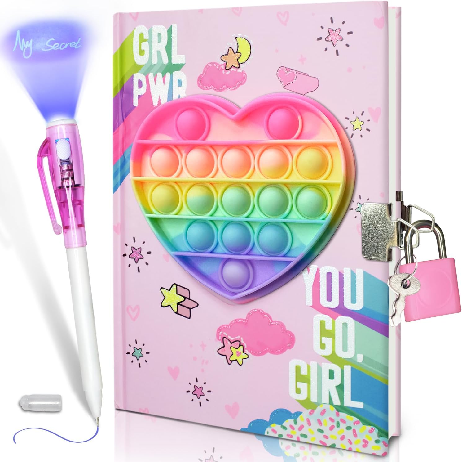 Amazon.com: Just My Style Light Up Diary, Personalized Journal With ...
