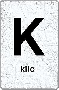 Amazon.com: K is for Kilo Funny Retro Metal Sheet Signs, Wall ...