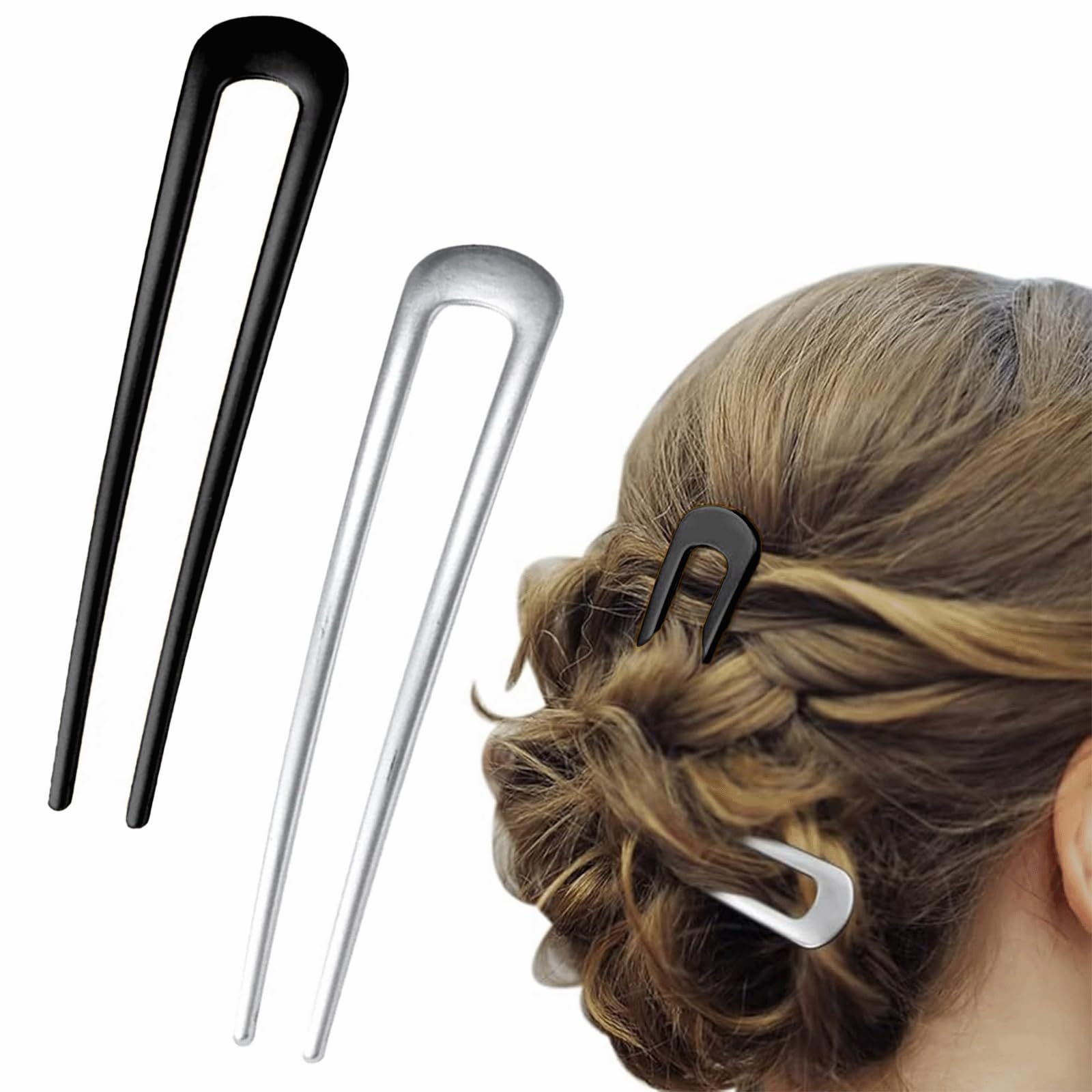 Pack of 2 French Hair Pins, French Hair Pins, Hair Fork, Metal Hair ...