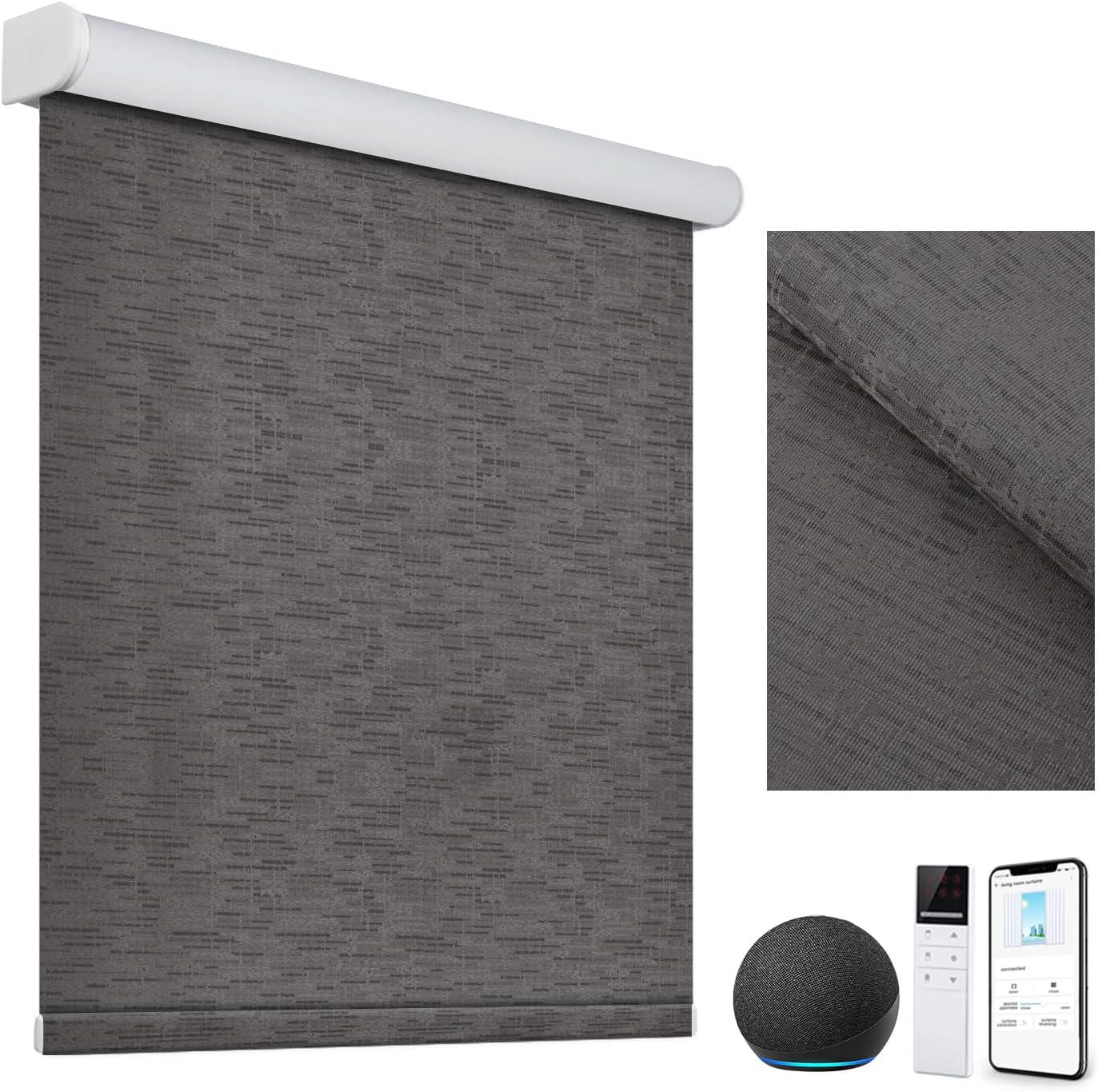 Amazon.com: TIPIACE Smart Motorized Roller Shade Compatible with Alexa ...