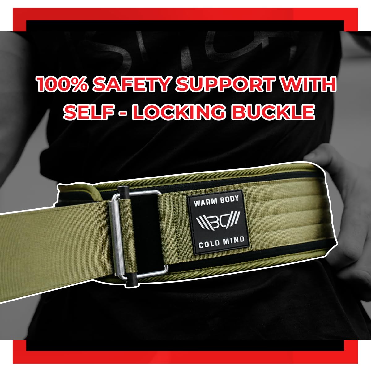 Snapklik.com : WARM BODY COLD MIND 4" Self Locking Weight Lifting Belt ...