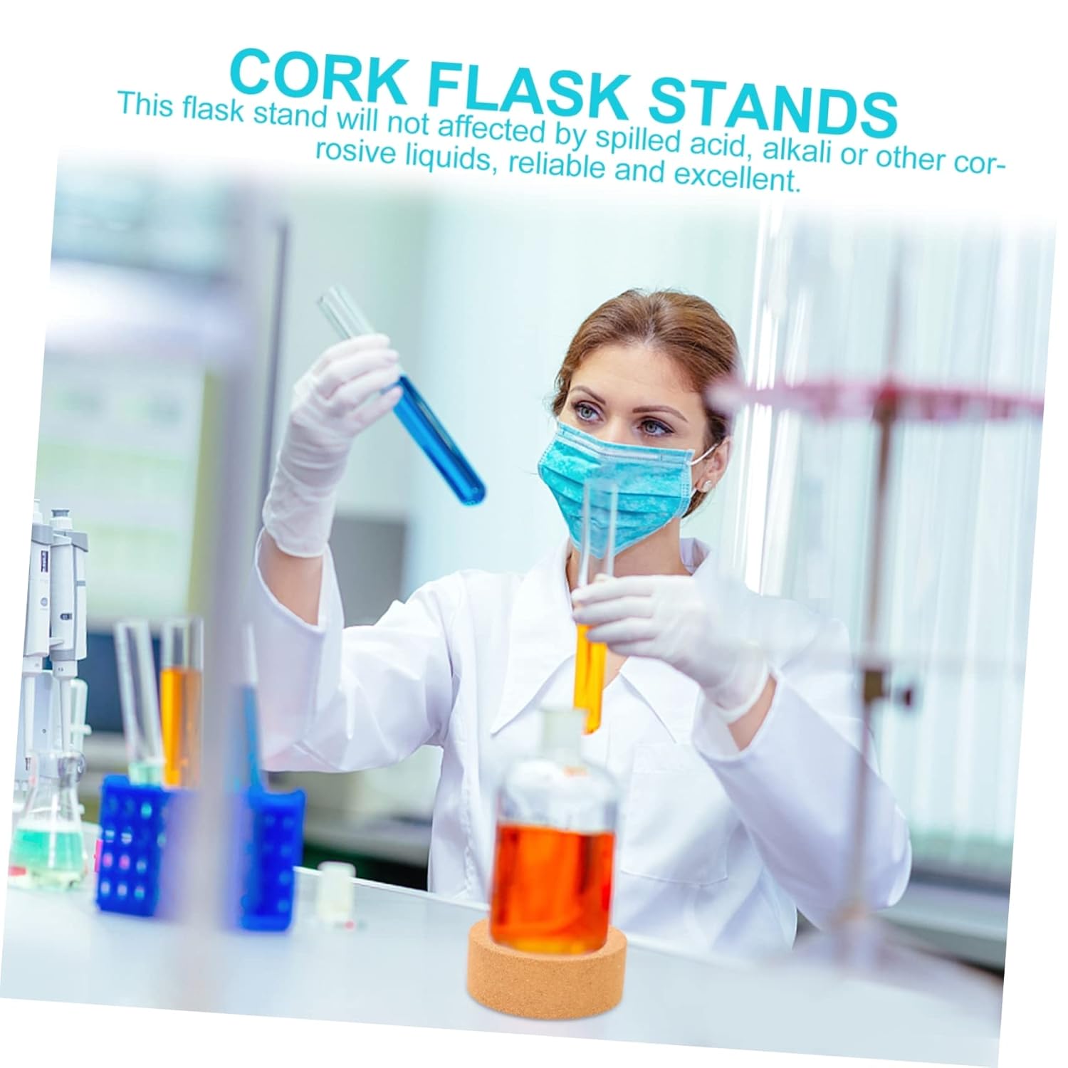 OKUMEYR 2pcs Flask Holder Flask Base Stands Round Flask Acrylic Lab ...