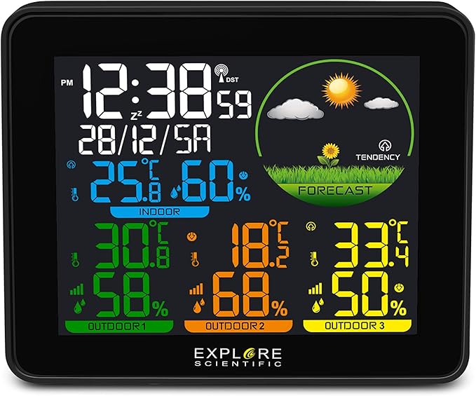 Explore Scientific Wireless Weather Station with Outdoor Sensor, Colour ...