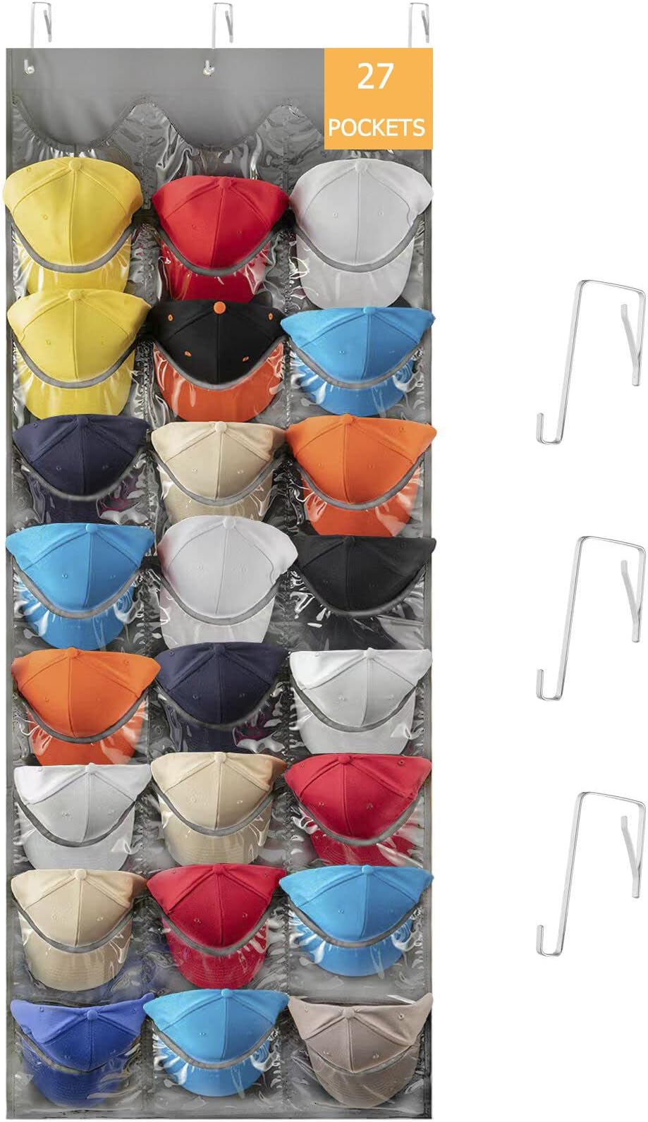 Amazon.com: Fixwal Hat Organizer for Baseball Caps, 27 Pocket Over The ...