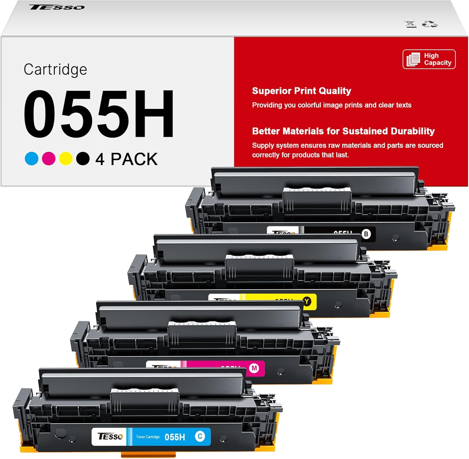 Amazon.com: 055H Toner Cartridge Set MF743cdw: High Yield Replacement ...